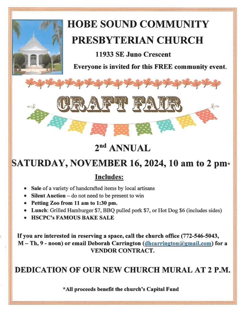 2024 Community Craft Fair - Hobe Sound Community Presbyterian Church